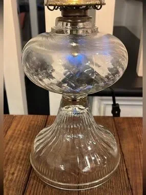 Accents | Clear Glass Hurricane Oil Table Lamp Conversion With Chimney ...
